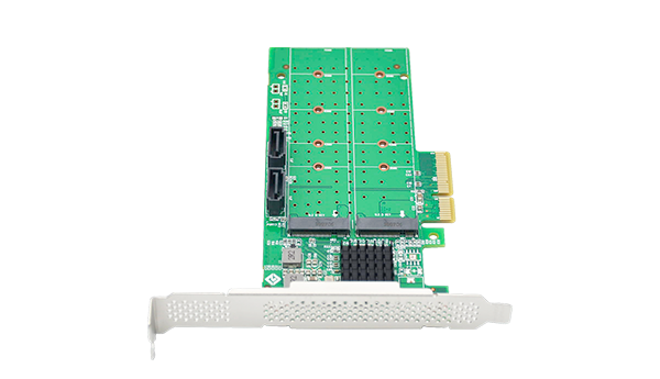 6Gb PCIe x4 to 2-Port M.2 & 2-Port SATA RAID Card