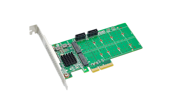 6Gb PCIe x4 to 2-Port M.2 & 2-Port SATA RAID Card