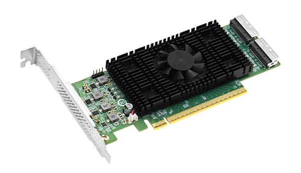 PCIe5.0 x16 to Internal 2*MCIO 8i Retimer NVMe Expansion Card (Montage ...